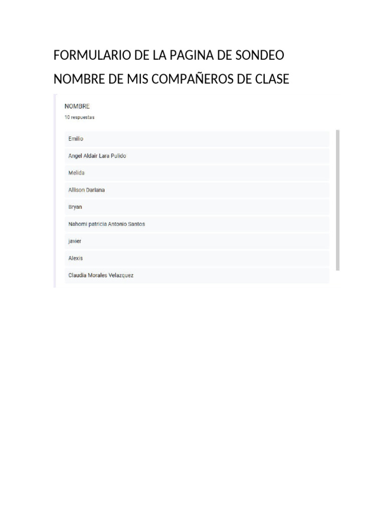 Formulario de La Pagina de Sondeo | PDF