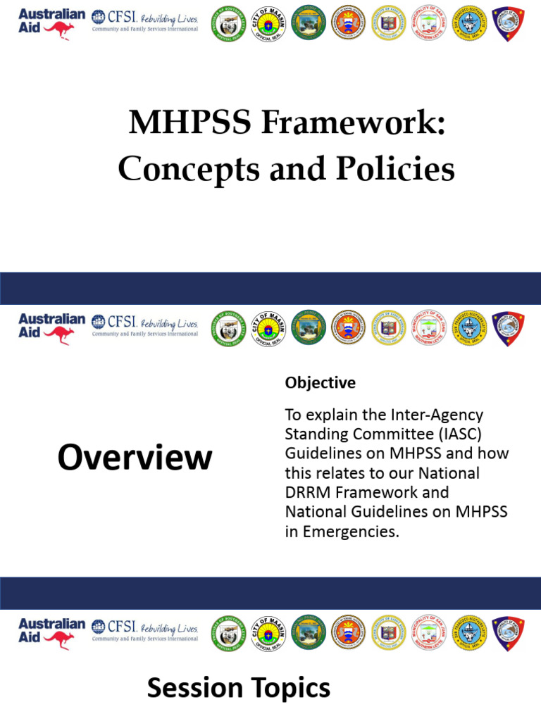 MHPSS Training - Module 2 MHPSS Framework - Concepts and Policies | PDF