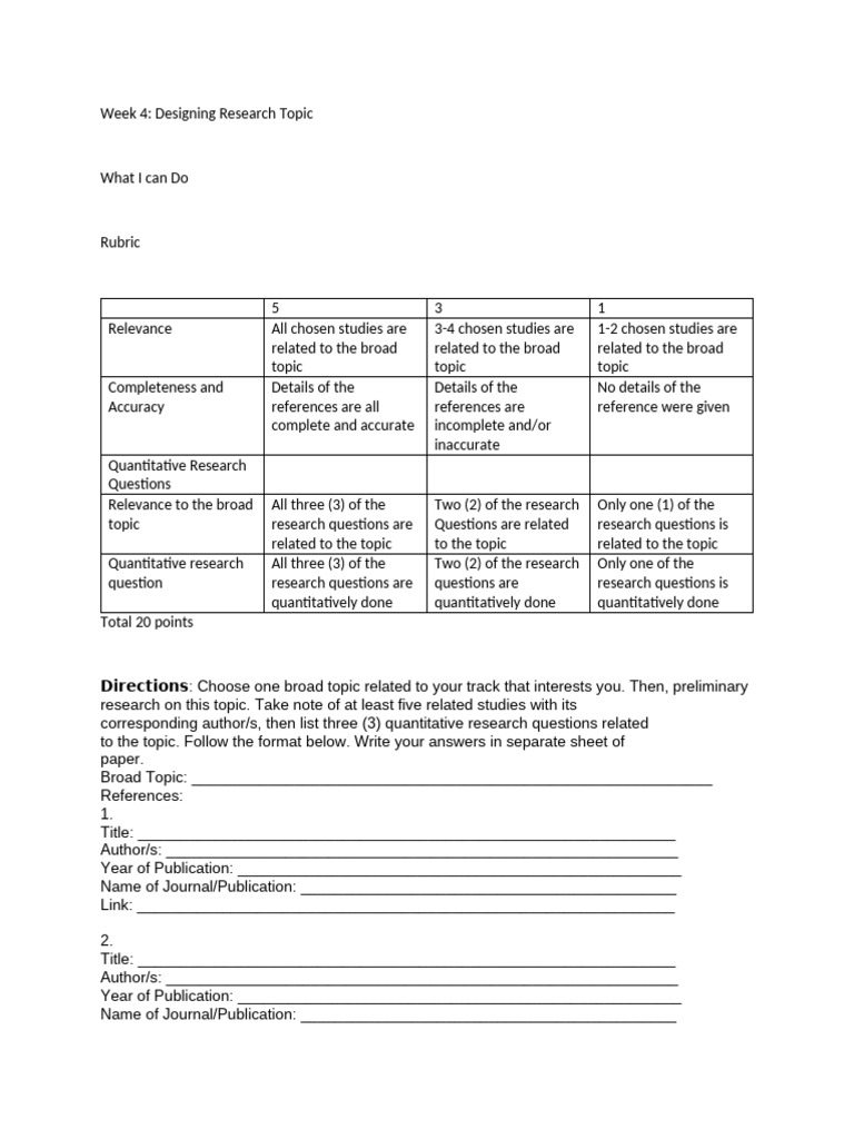 Week 4 What I Can Do | PDF