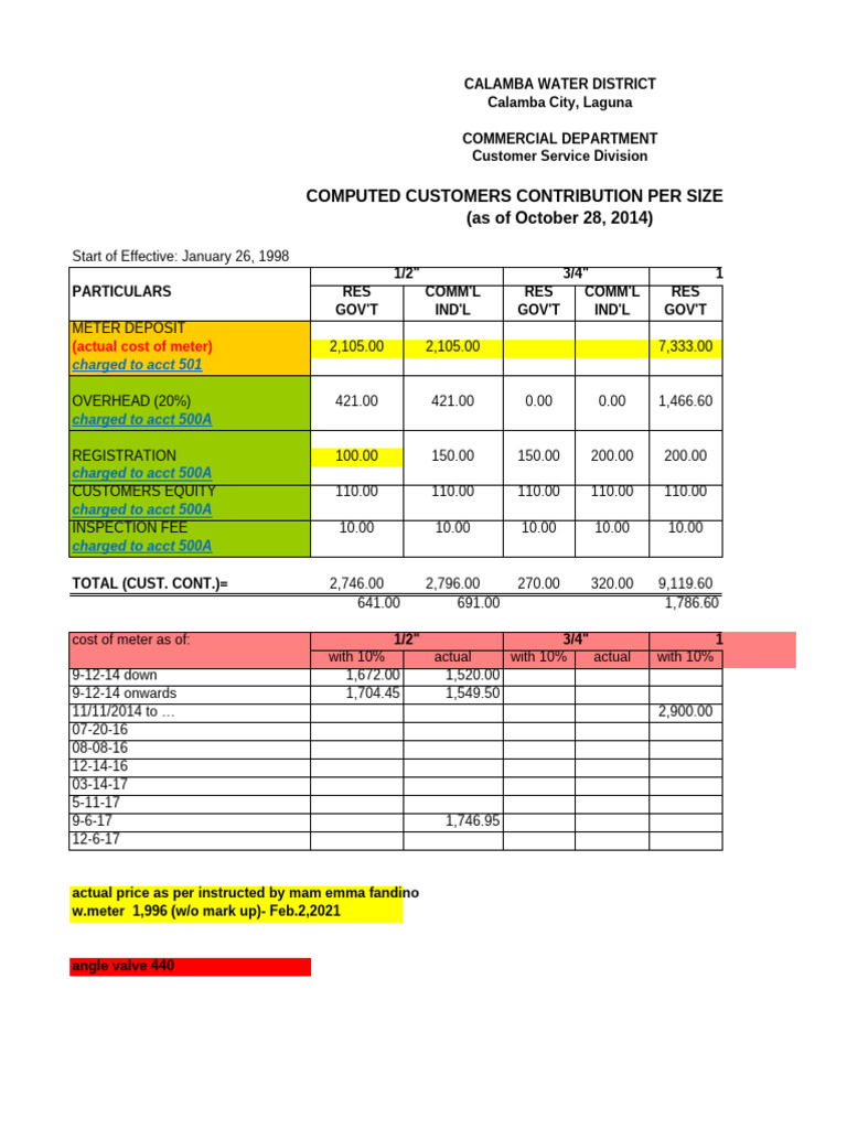 Customer Contribution | PDF