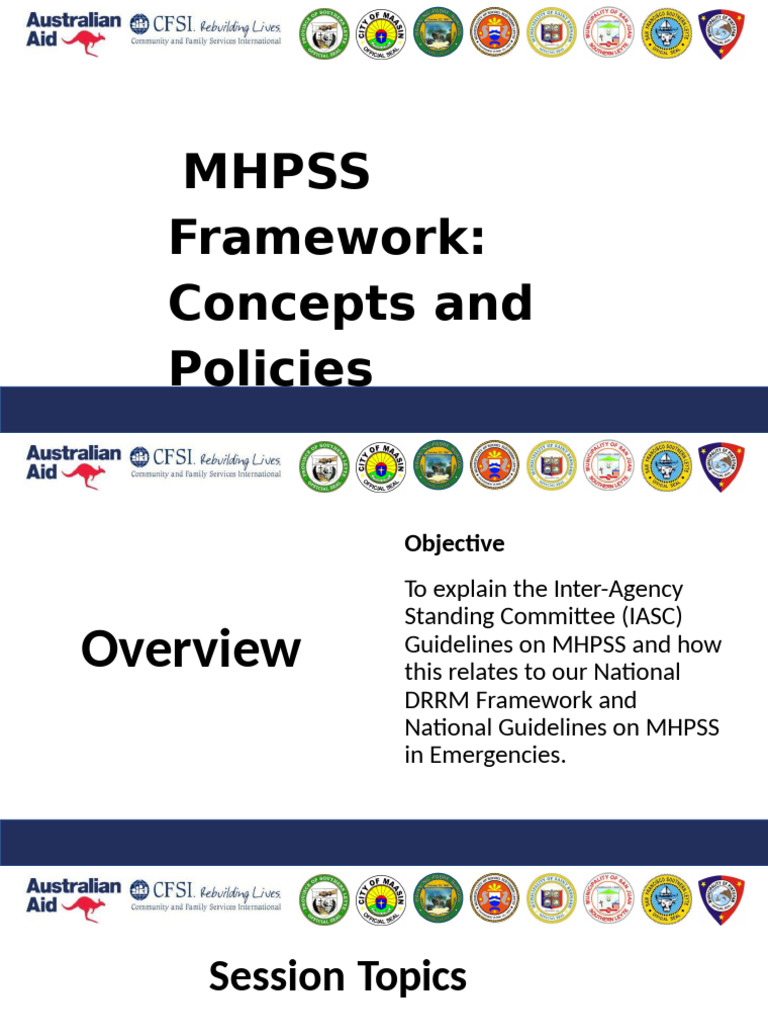 MHPSS Training - Module 2 MHPSS Framework - Concepts and Policies | PDF