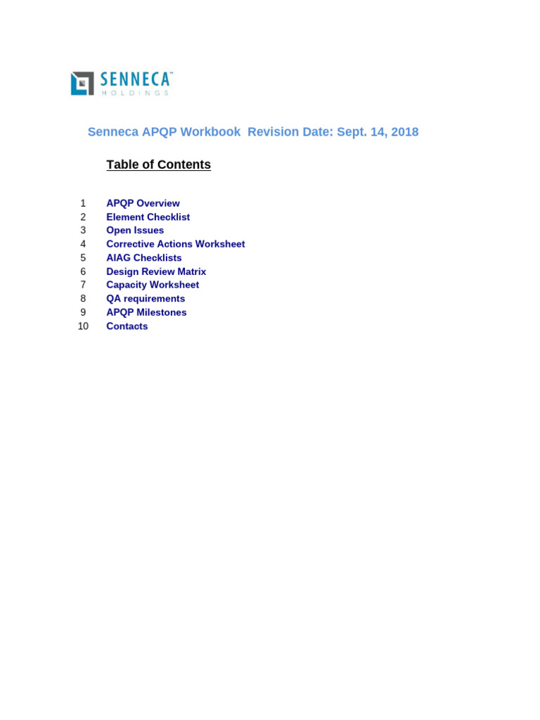 GSC-F-016-APQP-Workbook | PDF