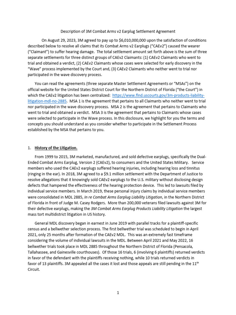 3M CAE - General Terms Disclosure Final | PDF | Costs In English Law ...