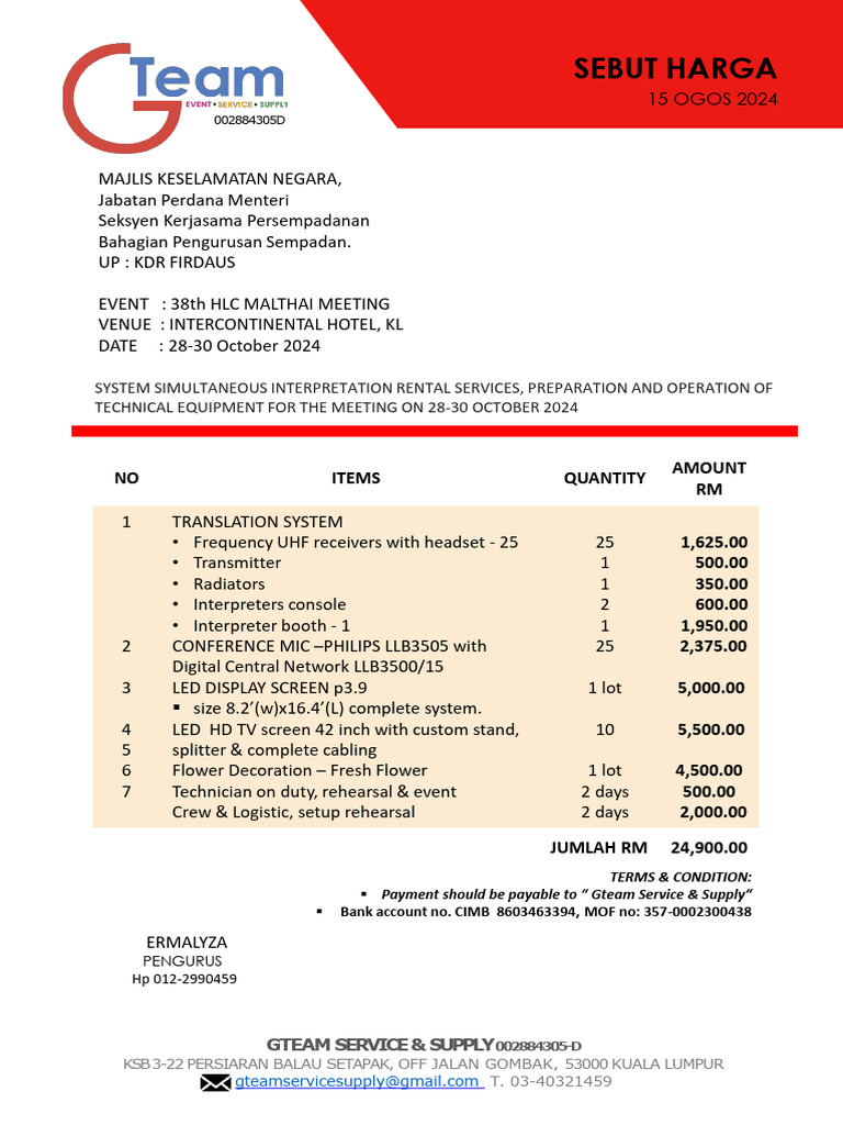MKN Mal-Thai 2024 Intercon KL | PDF