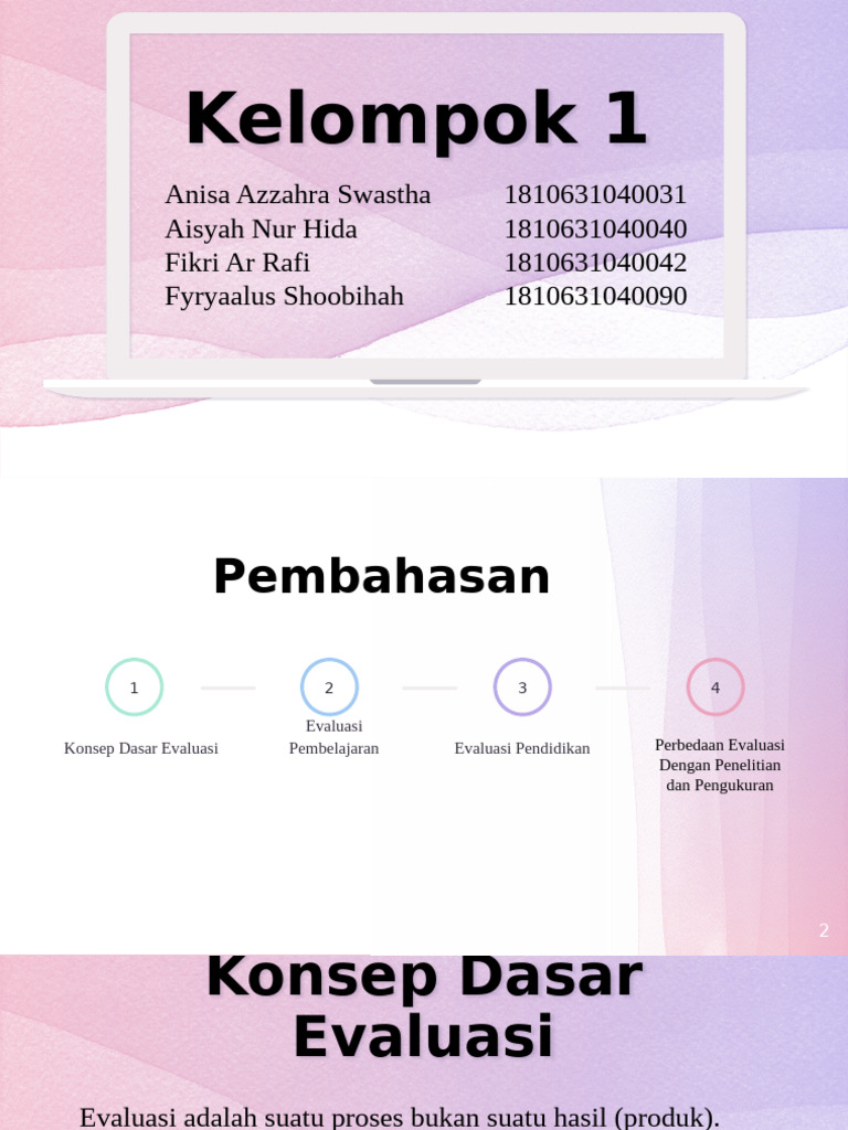 Kel.1 Evaluasi Pembelajaran | PDF