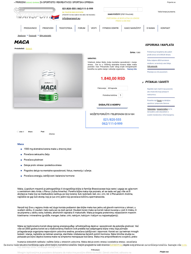 Maca Biljni Ekstrakti, - Biljni Ekstrakti - Za Potenciju, Menopauzalne Tegobe Pansport - rs.3 | PDF