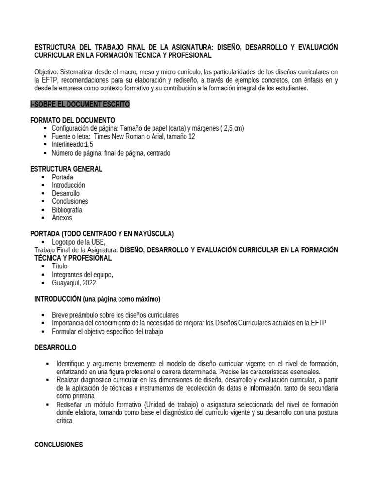 Estructura Del Proyecto Final | PDF