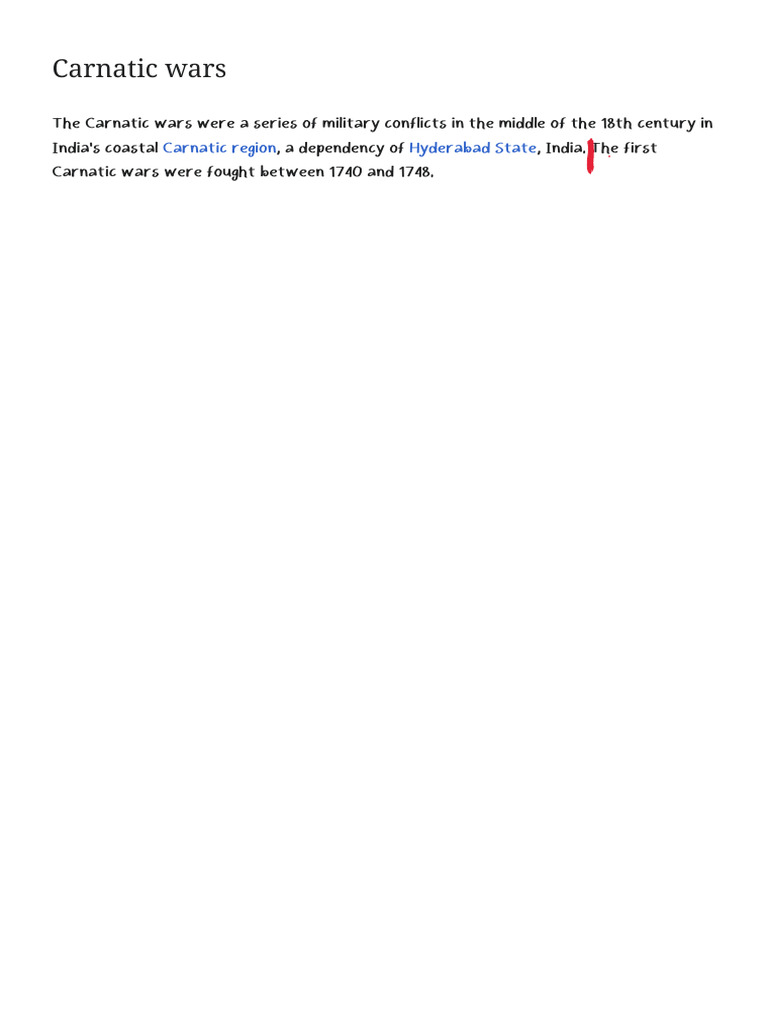 Carnatic Wars - Wikipedia | PDF
