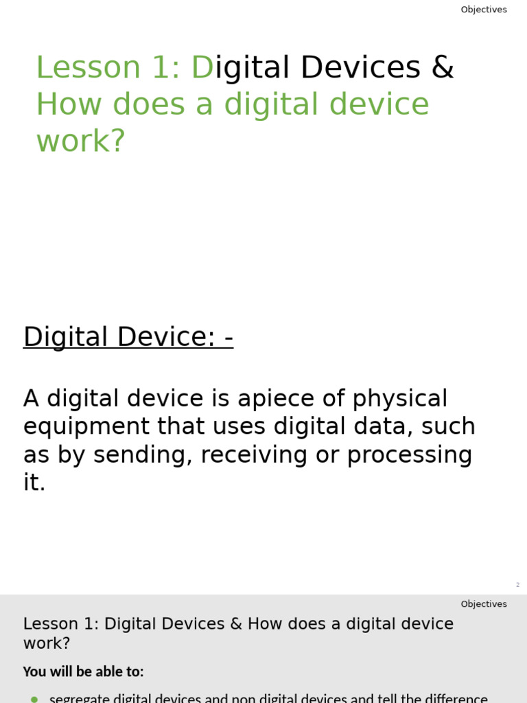 L1 PPT - Digital Devices | PDF | Computer Hardware | Technology ...