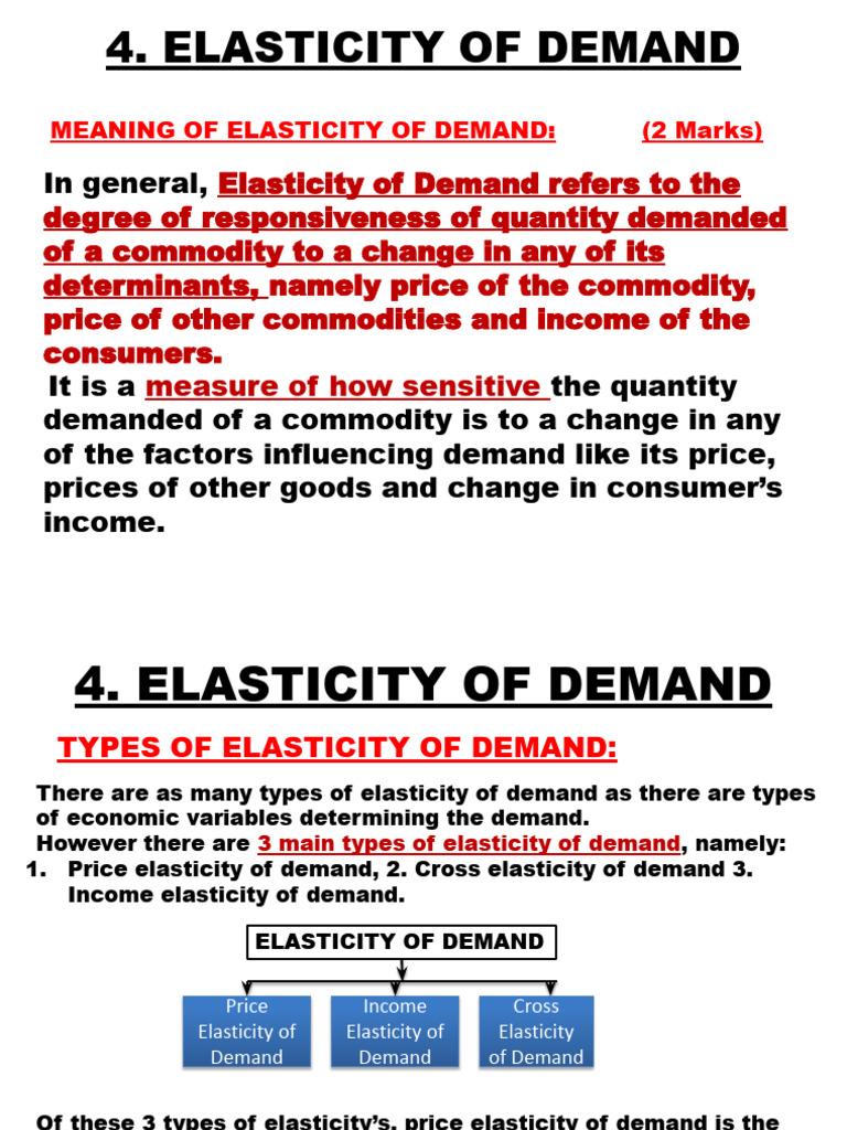 Chap. 4, PPT's On Elasticity of Demand | PDF | Elasticity (Economics ...