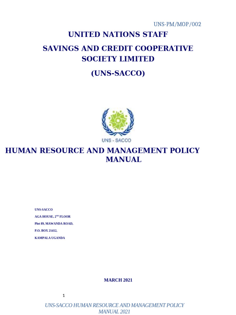 Human Resource and Management Policy Manual March 2021 | PDF