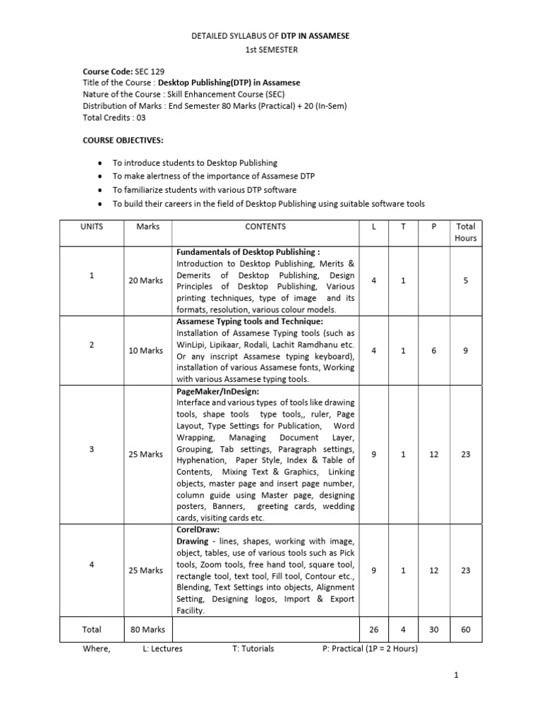 DTP in Assamese | PDF