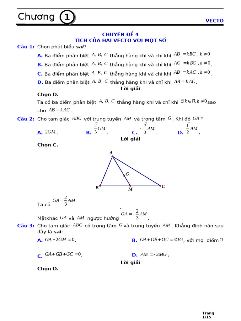 HH - C1 - Tich Cua Hai Vecto Voi Mot So | PDF