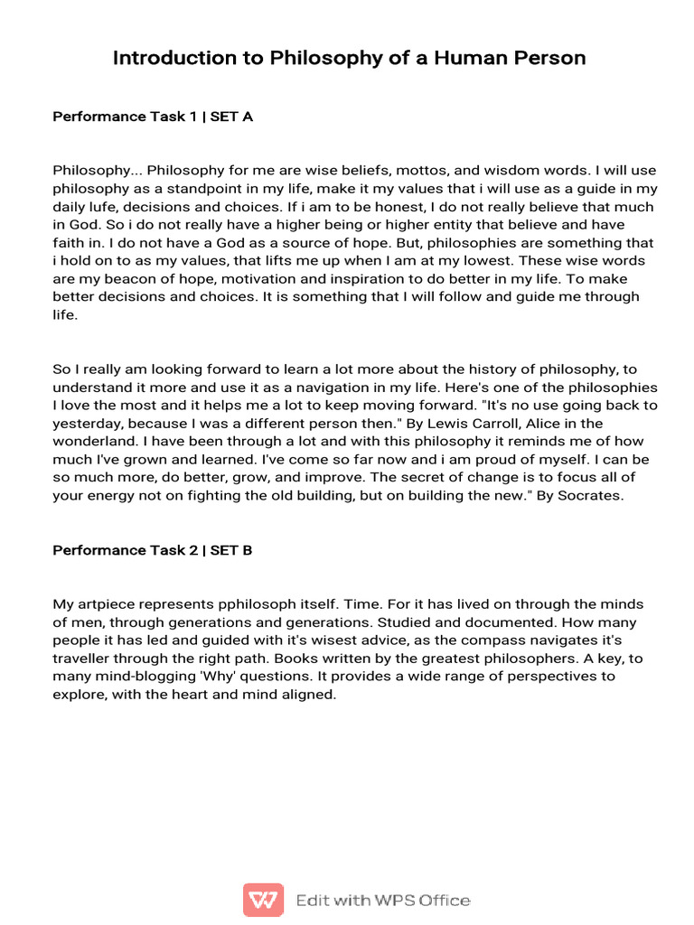 ACTIVITY #1 _ INTRODUCTION TO PHILOSOPHY | PDF