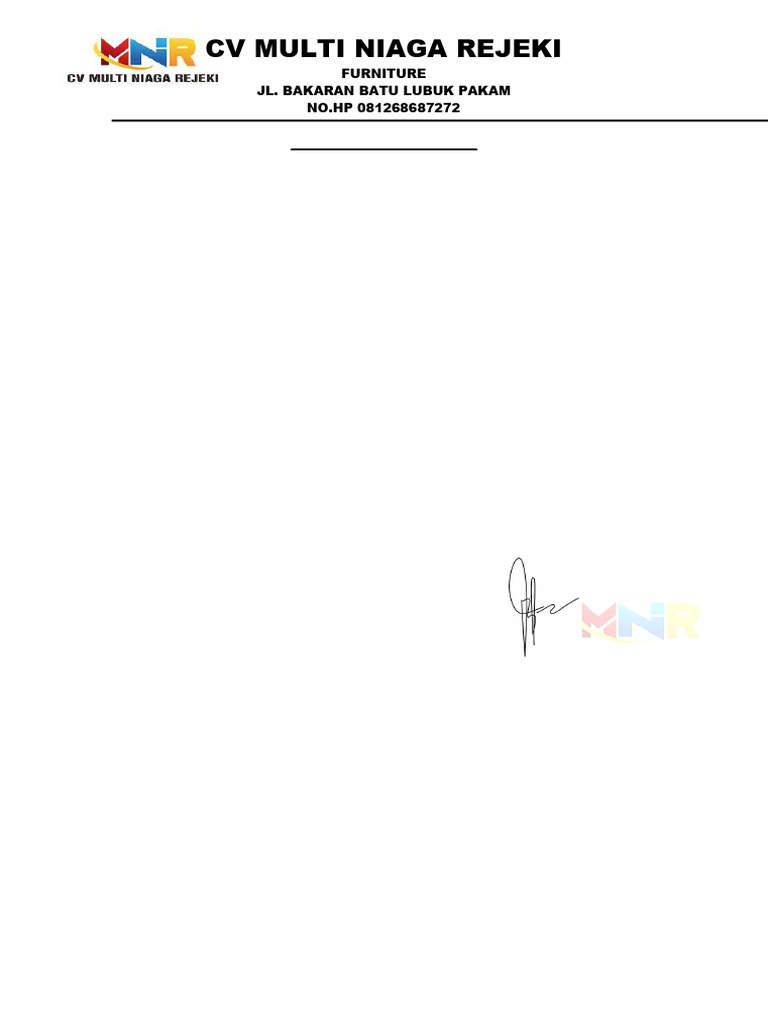 CV Multi Niaga Rejeki 1 | PDF