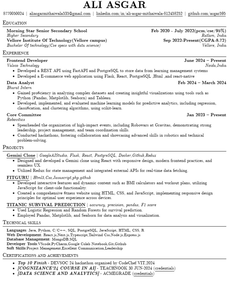 ali resume final | PDF