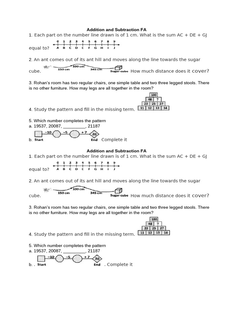 Addition and Sub FA | PDF