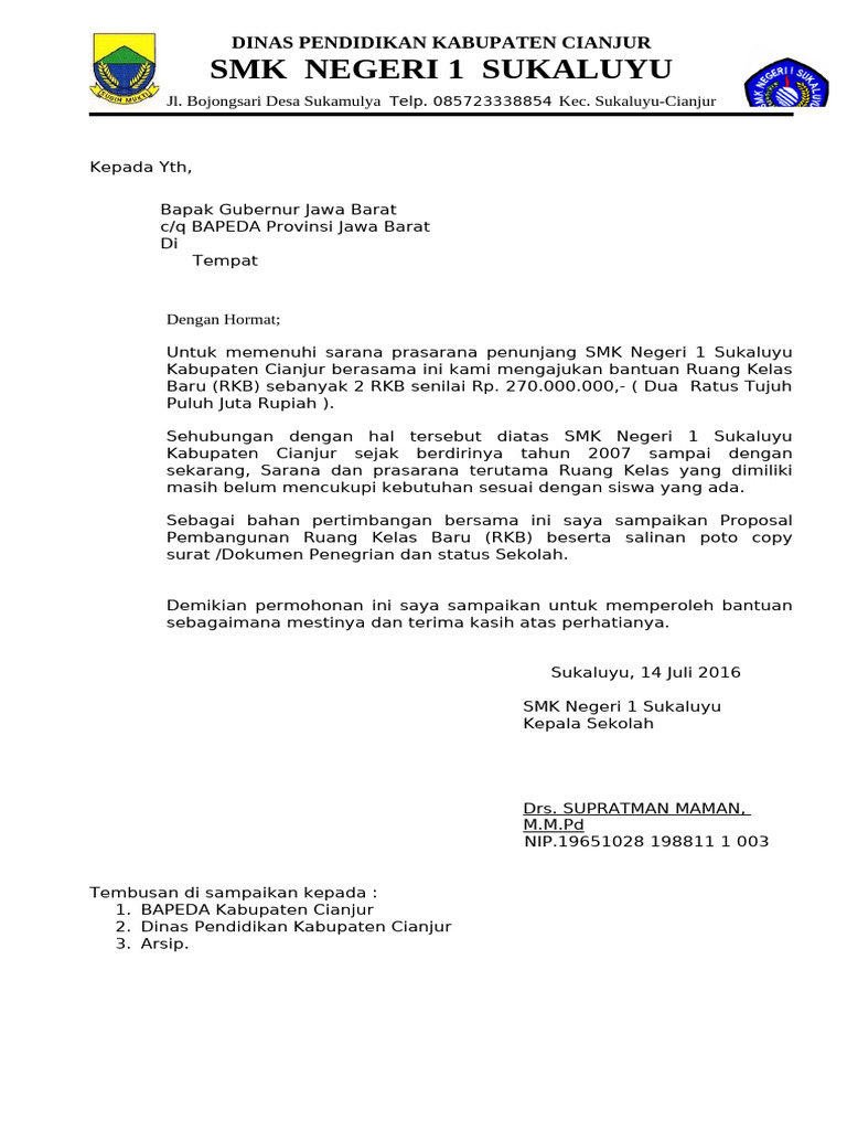 Surat Pengantar RKB CSR 16 | PDF