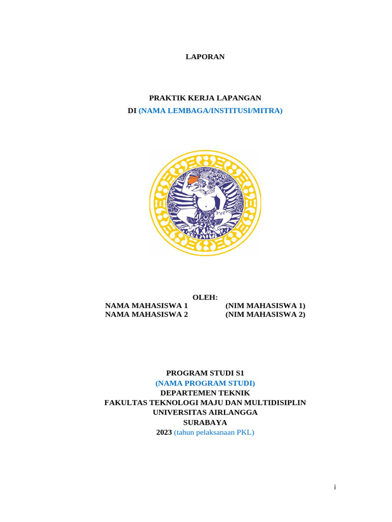 Template Laporan PKL FTMM | PDF