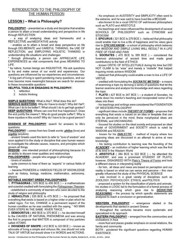 Philo Hand Out Module1 | PDF