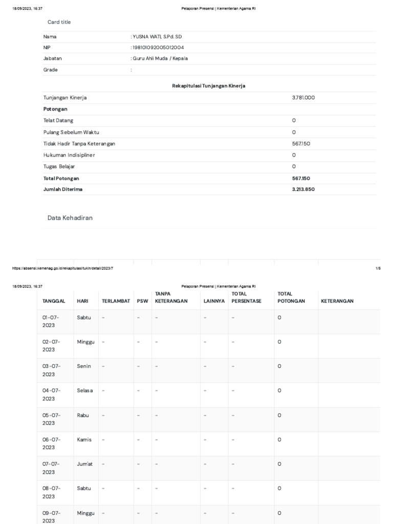 Absen Juli Yus | PDF