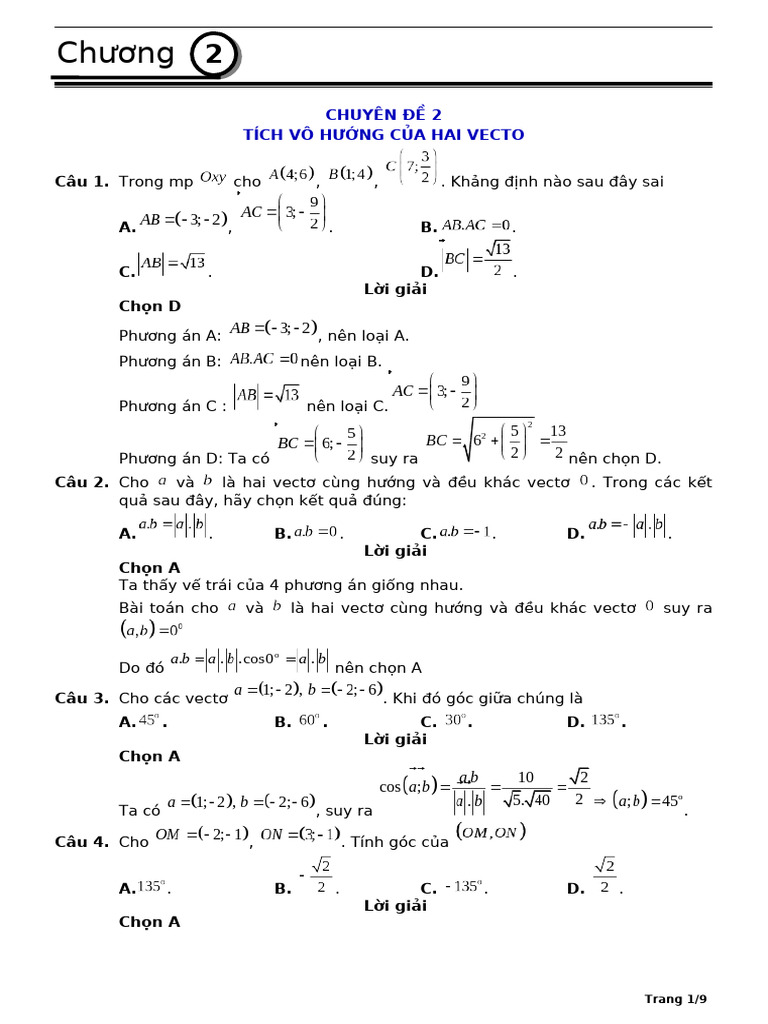 HH - C2 - Tich Vo Huong Cua Hai Vecto | PDF