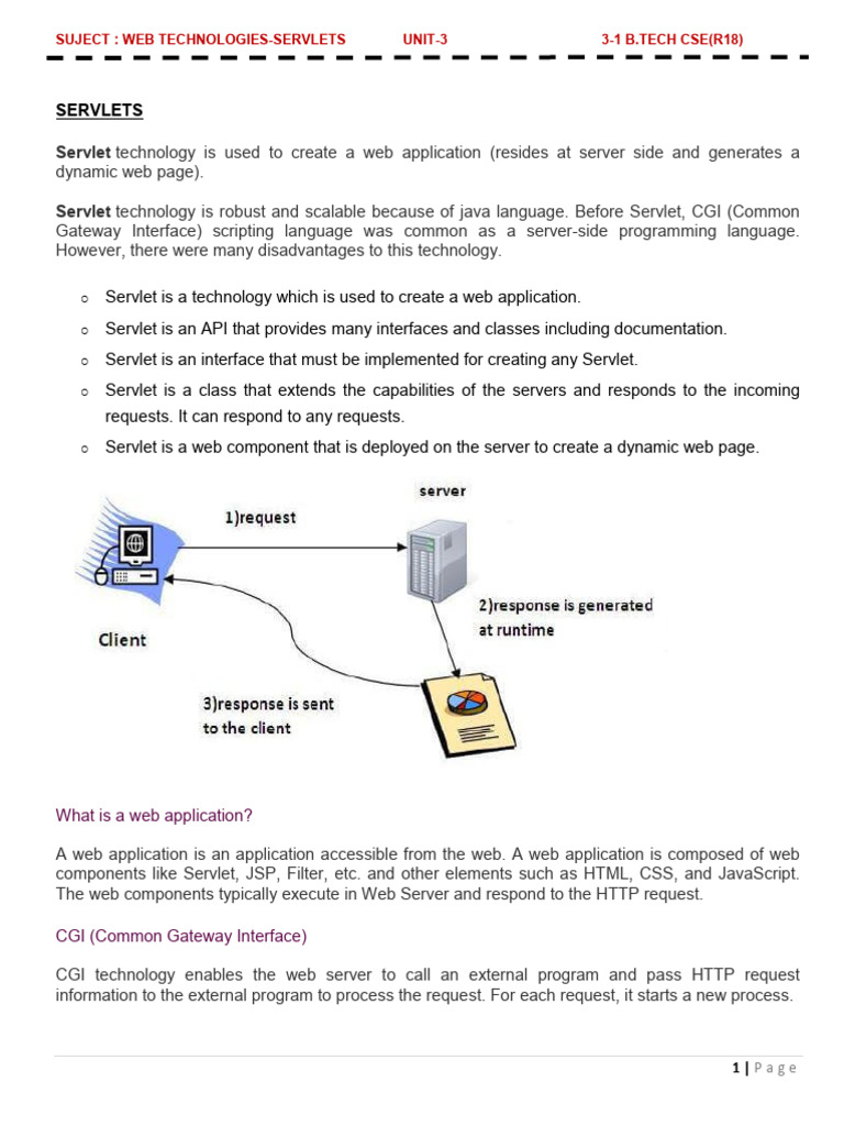 WT - Servlets Btech (R18) - Unit-3 | PDF | Http Cookie | Computers