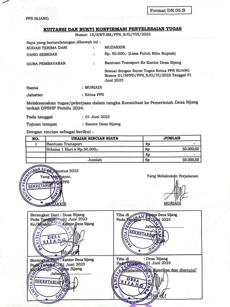 PERJADIN 01 JUNI Rp.50.000 | PDF