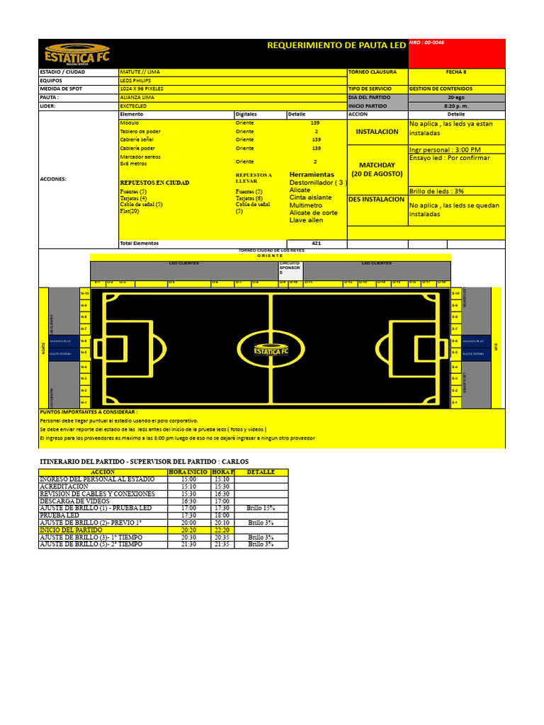 Pauta Led. A.LIMA .xlsx - Table 1 | PDF