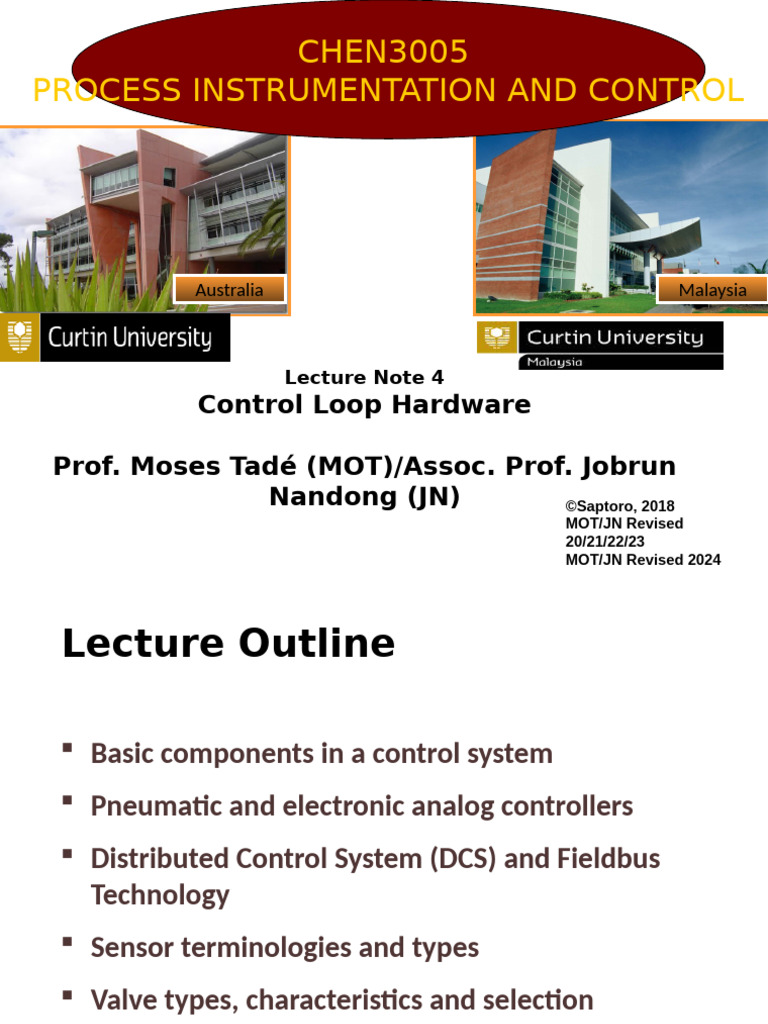 Week 2 - Lecture 4 - Control Loop Hardware | PDF | Valve | Pressure Measurement