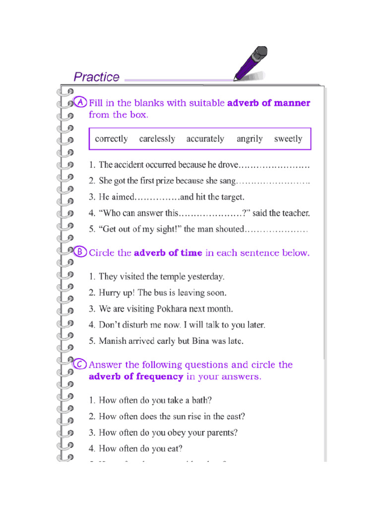 Types of Adverb Worksheet | PDF