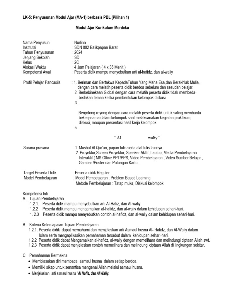 Tugas LK 5 Nurlina Reviw | PDF