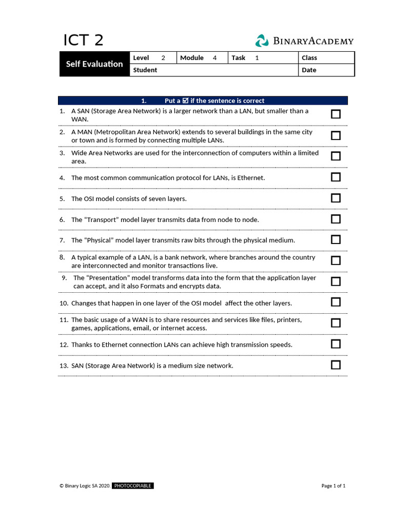 ICT.2.4.1 Evaluation Sheet | PDF