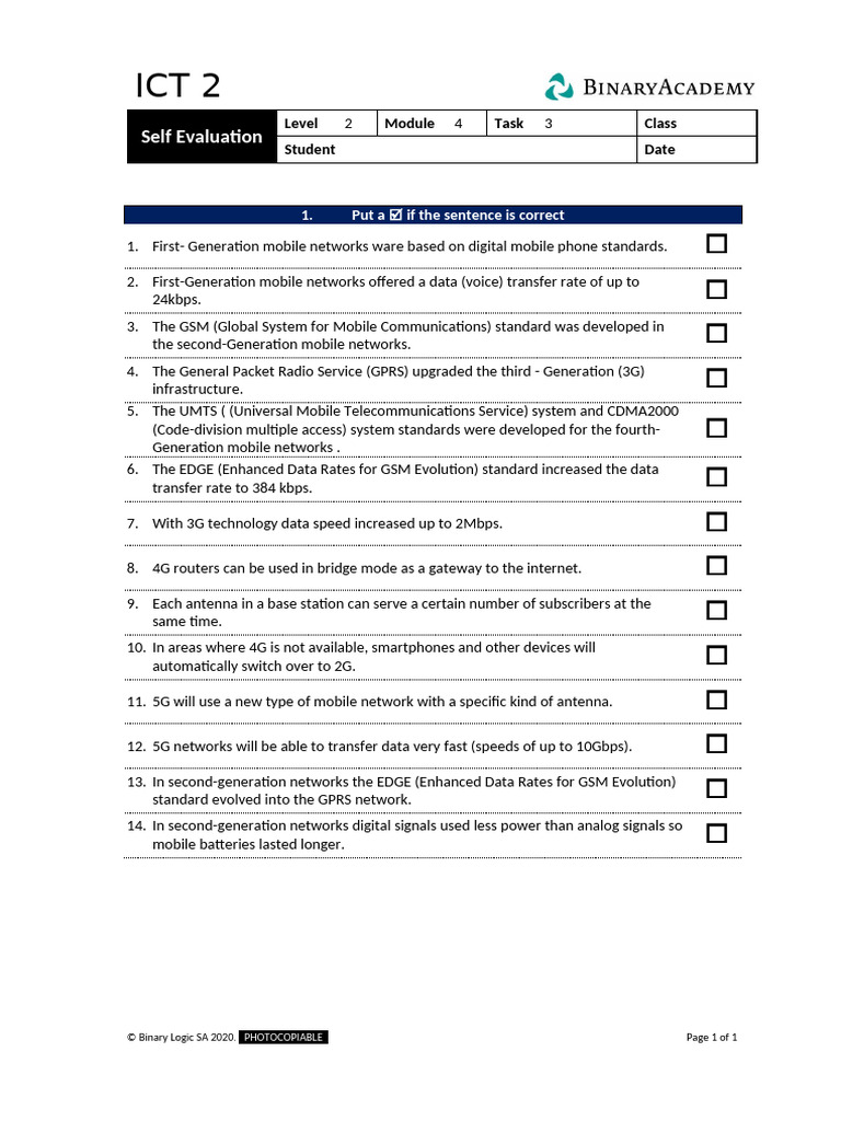 ICT.2.4.3 Evaluation Sheet | PDF