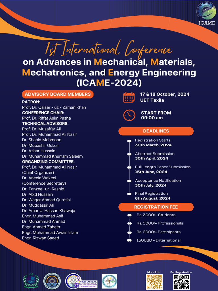 UET Taxila ICAME 2024 Conference | PDF