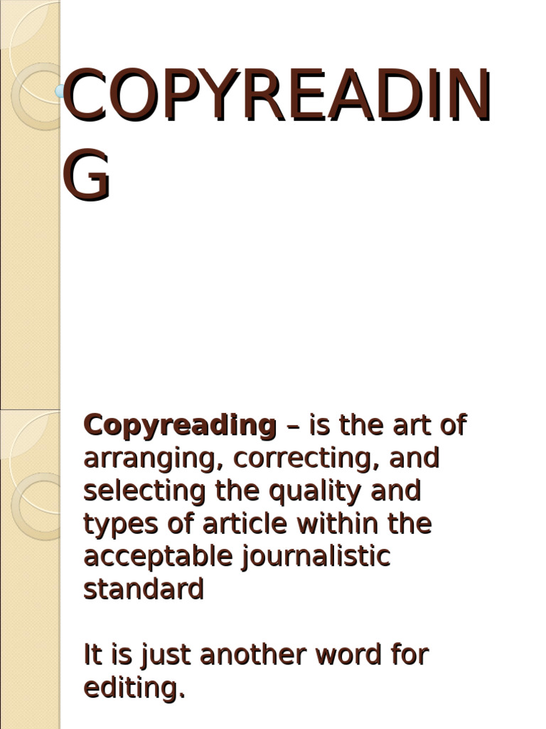 Copy Reading | PDF