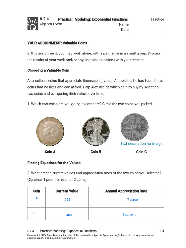 6 2 4 Practice Modeling Exponential Functions Practice Pdf