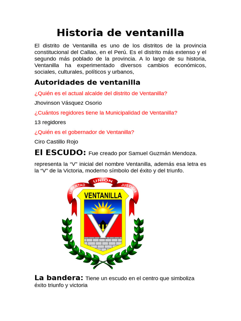 Historia de Ventanilla | PDF