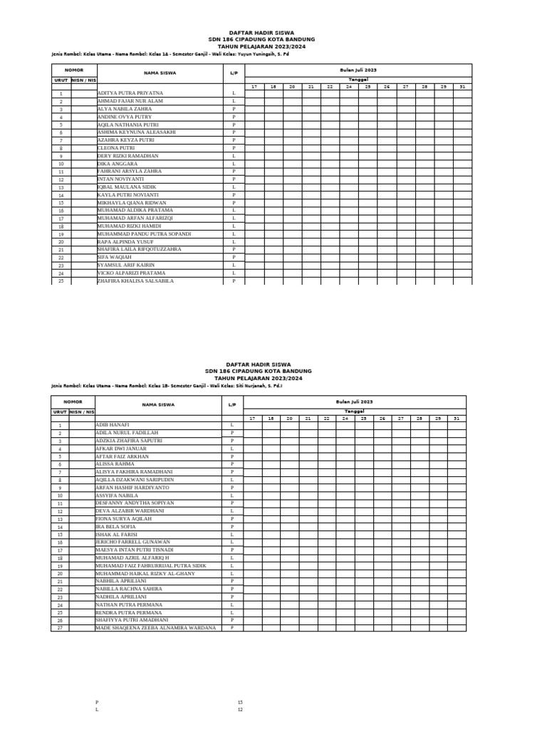 Absen Pramuka | PDF