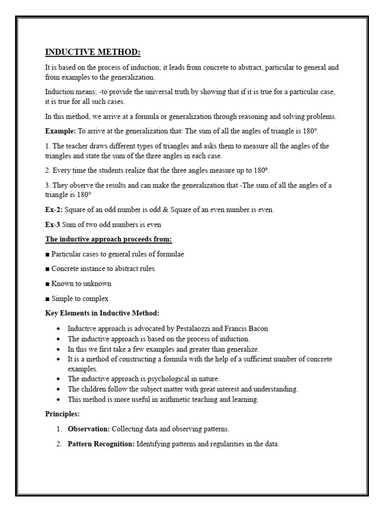 Inductive & Deductive Method | PDF
