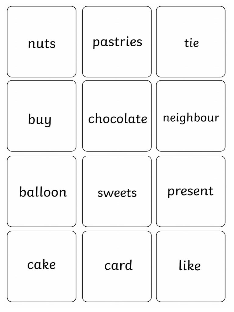 Copy of Bingo Card Layout 12 Squares | PDF