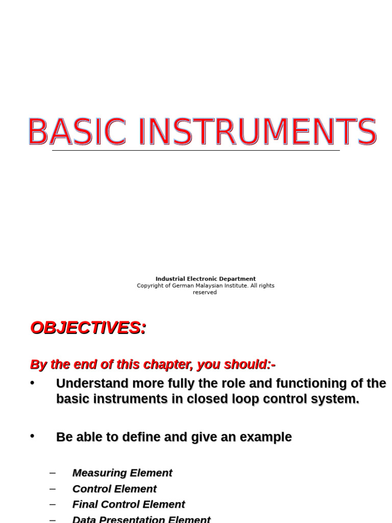 8 Basic Instruments | PDF