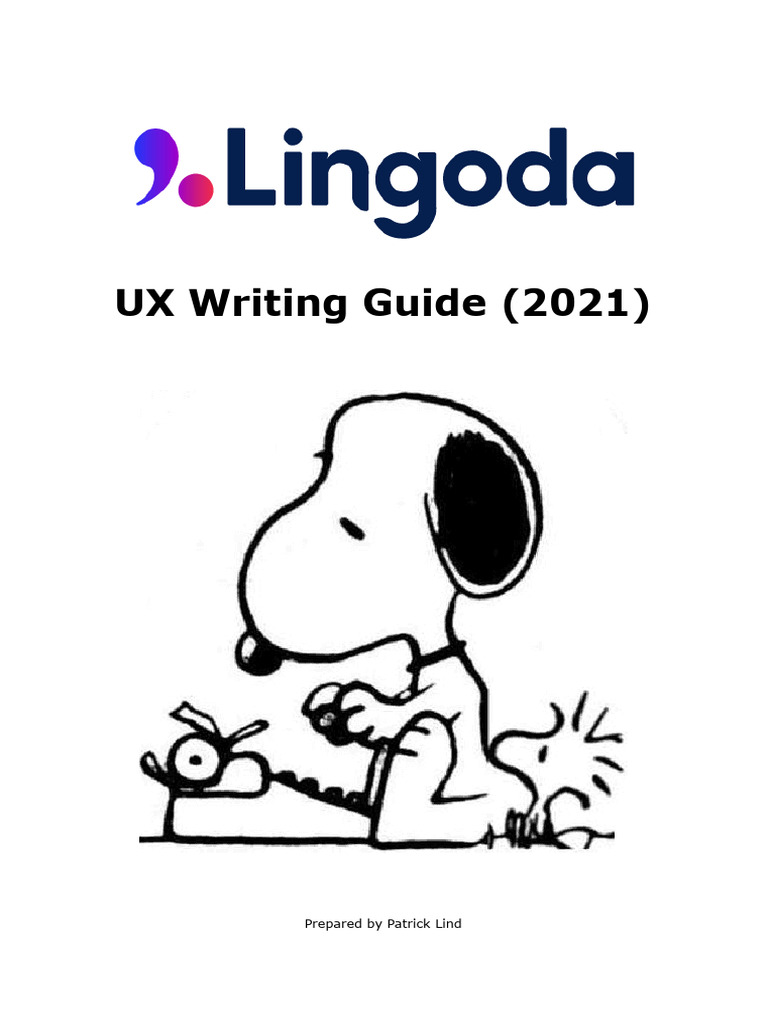 Lingoda UX writing guide | PDF