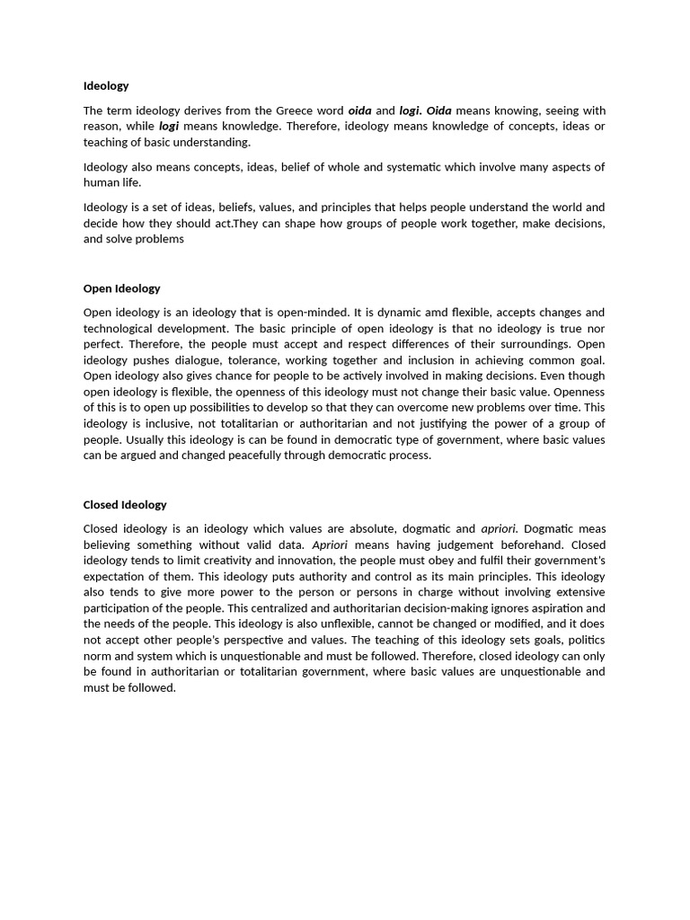 open ideology | PDF
