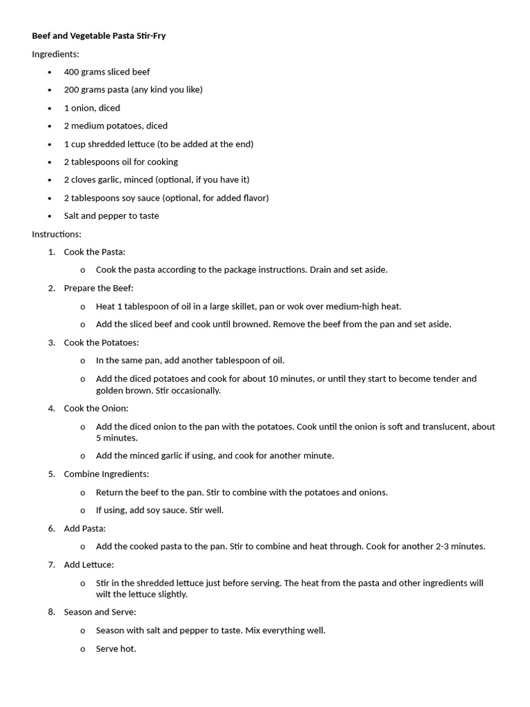 How To Cook Pasta | PDF