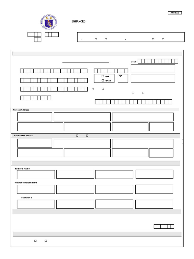 Annex Basic Education Enrollment Form | PDF