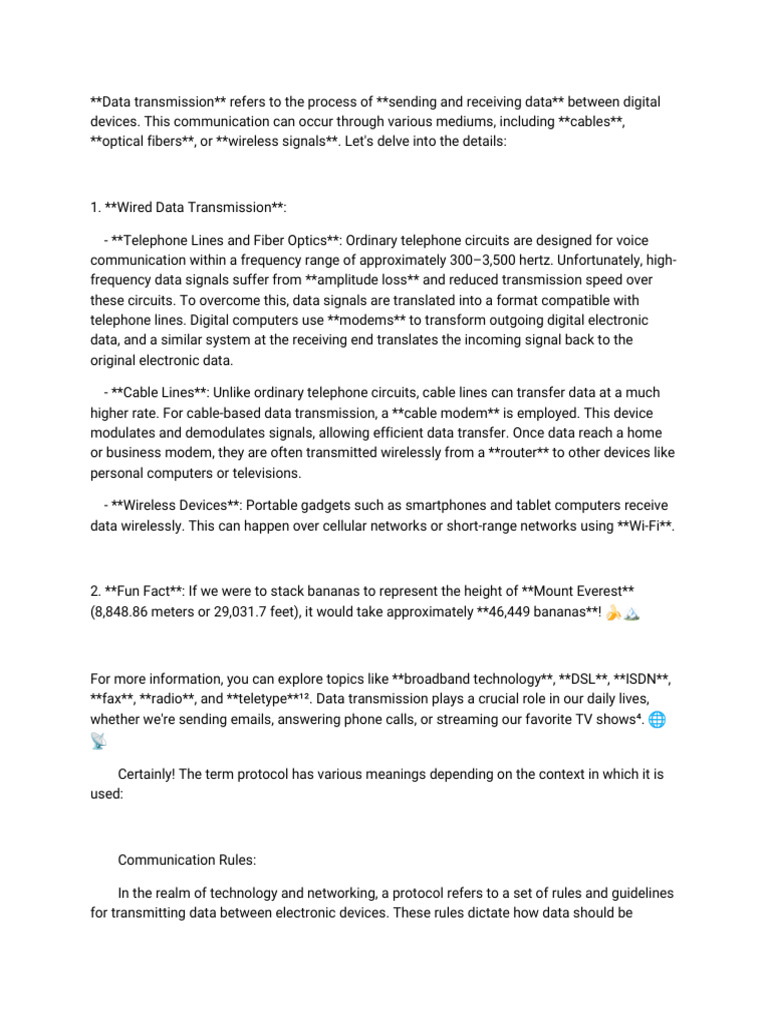 Data Transmission Methods Explained | PDF | Modem | Technology ...