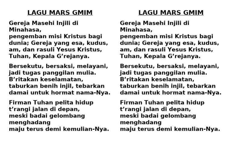 Lagu Mars Gmim | PDF