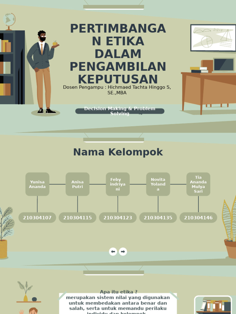 KEL 5 Pertimbangan Etika Dalam Pengambilan Keputusan. | PDF