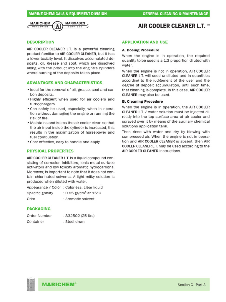 Air Cooler Cleaner LT | PDF